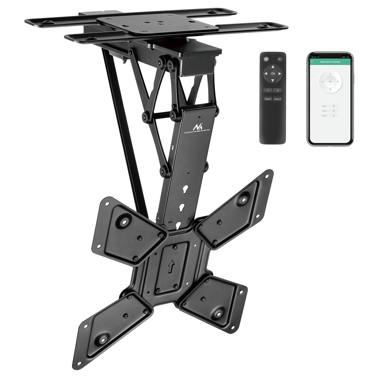 Maclean MC-491 Soporte de techo eléctrico para TV, soporte TUYA, VESA ...